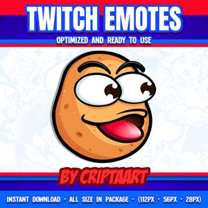 Potato POG Twitch Emote, Pogger Emoji, Food Channel Points / Streaming ...