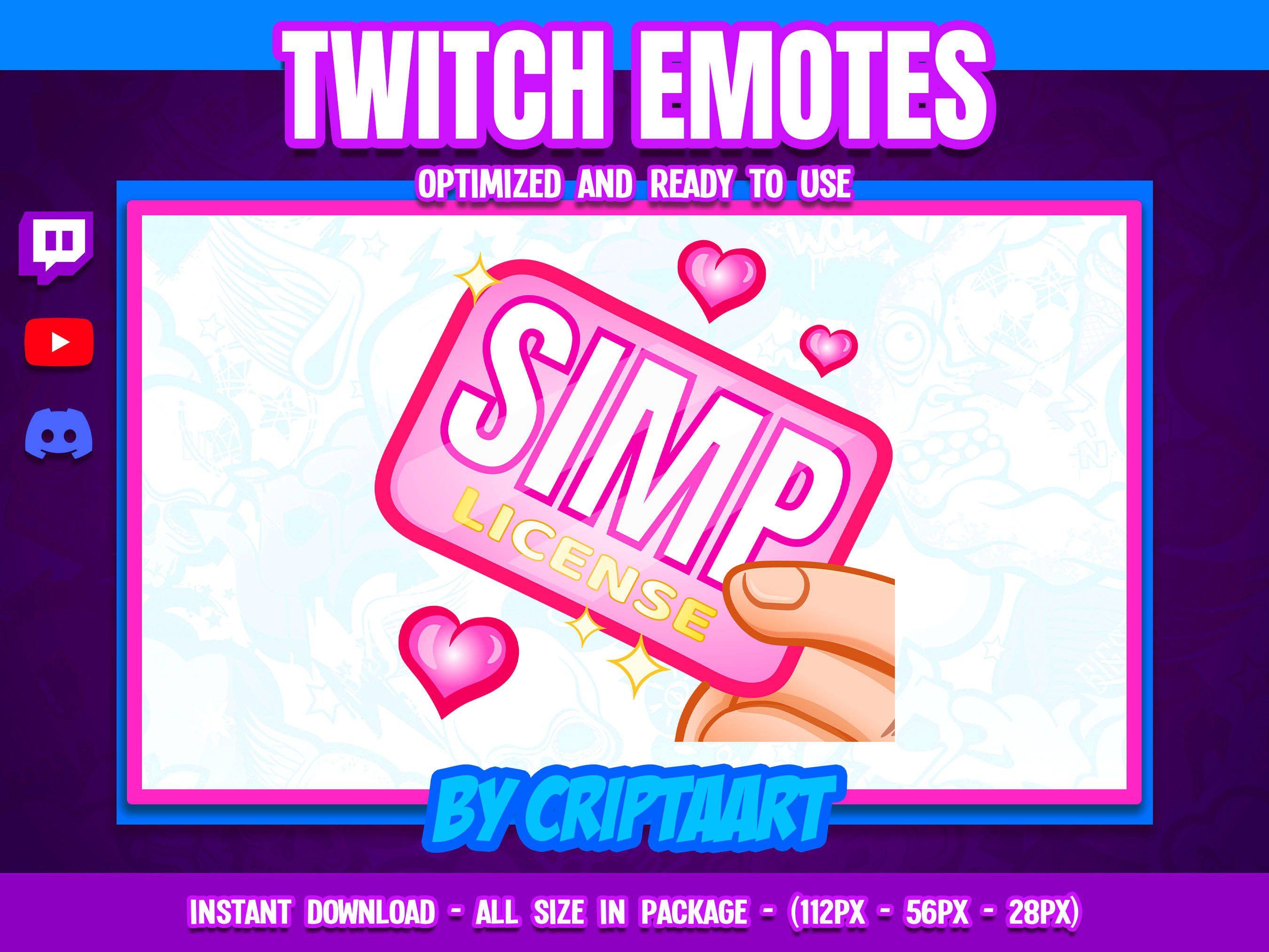 Simp License Twitch Emote, Simp Card Meme Sub Emoji, Love in the Stream ...