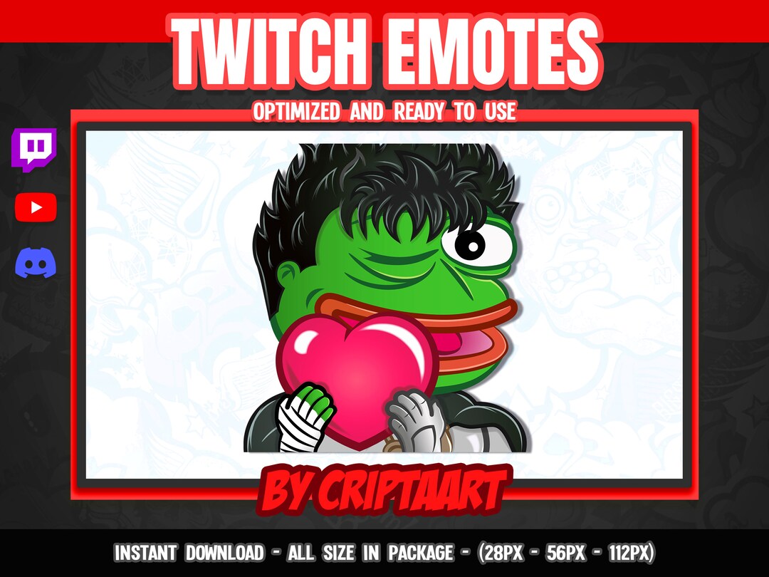 Monkas Love Twitch Emote, Pepe Meme, Anime Emoji / Funny Stream ...