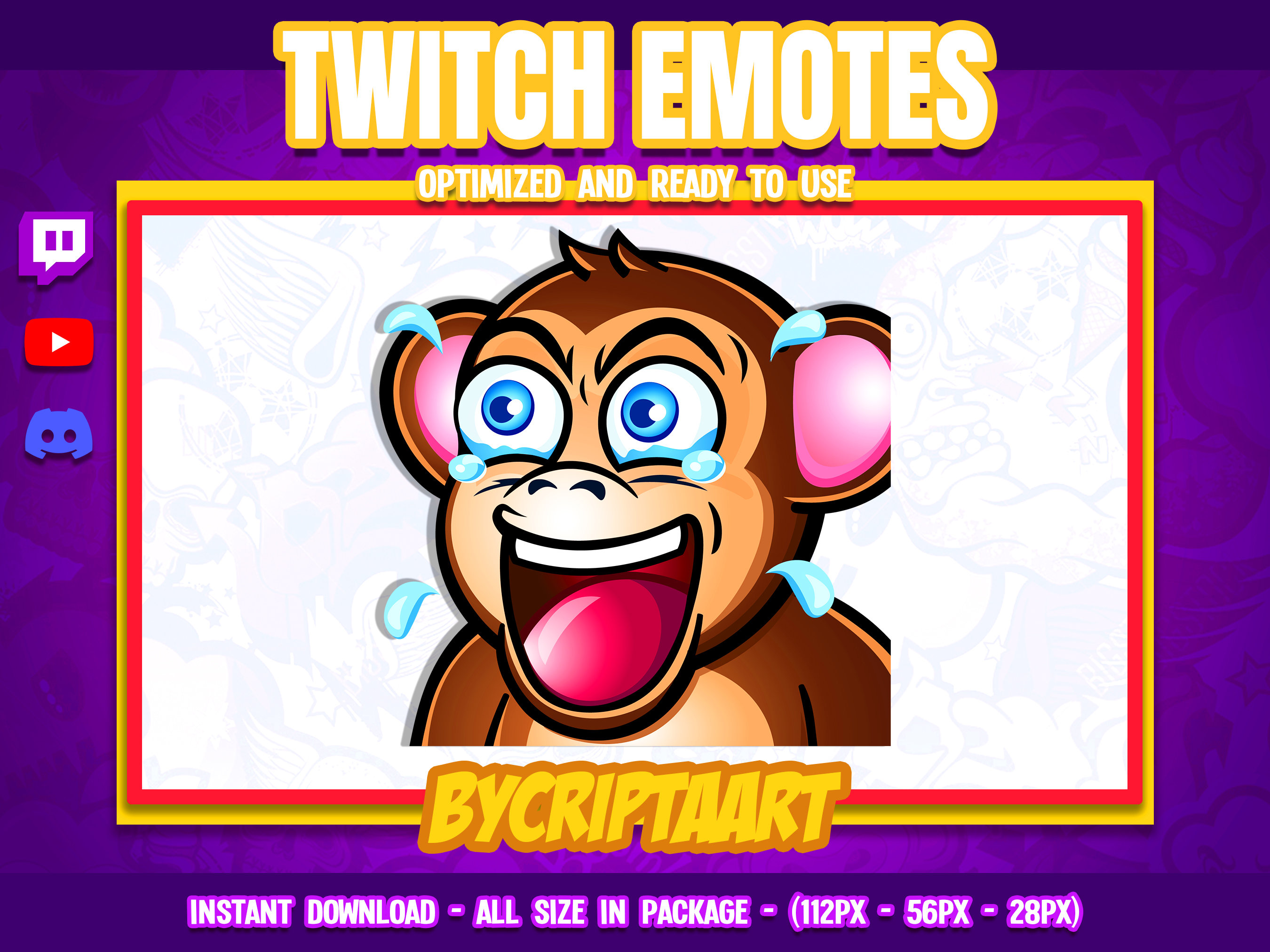 Monkey Laughing Twitch Emote, Lol Emoji, Kawaii Animal, Icons for ...