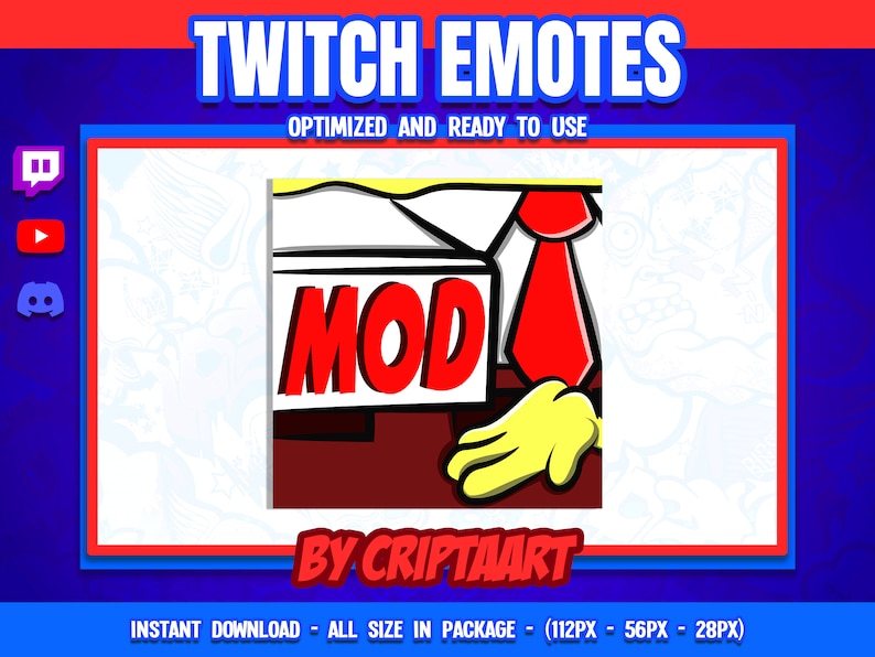 Mod Twitch Emote, Channel Chat Mod Sub Emoji, Ban, Funny, Stream ...
