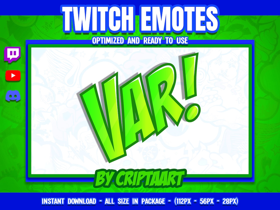 VAR Twitch Emote, Video Assistant Referee Sub Emoji, Soccer Stream ...