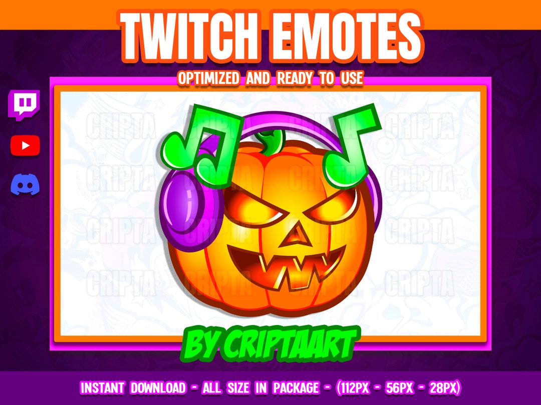 Halloween Music Twitch Emote / Listening to Music Emoji, Disco Jam ...
