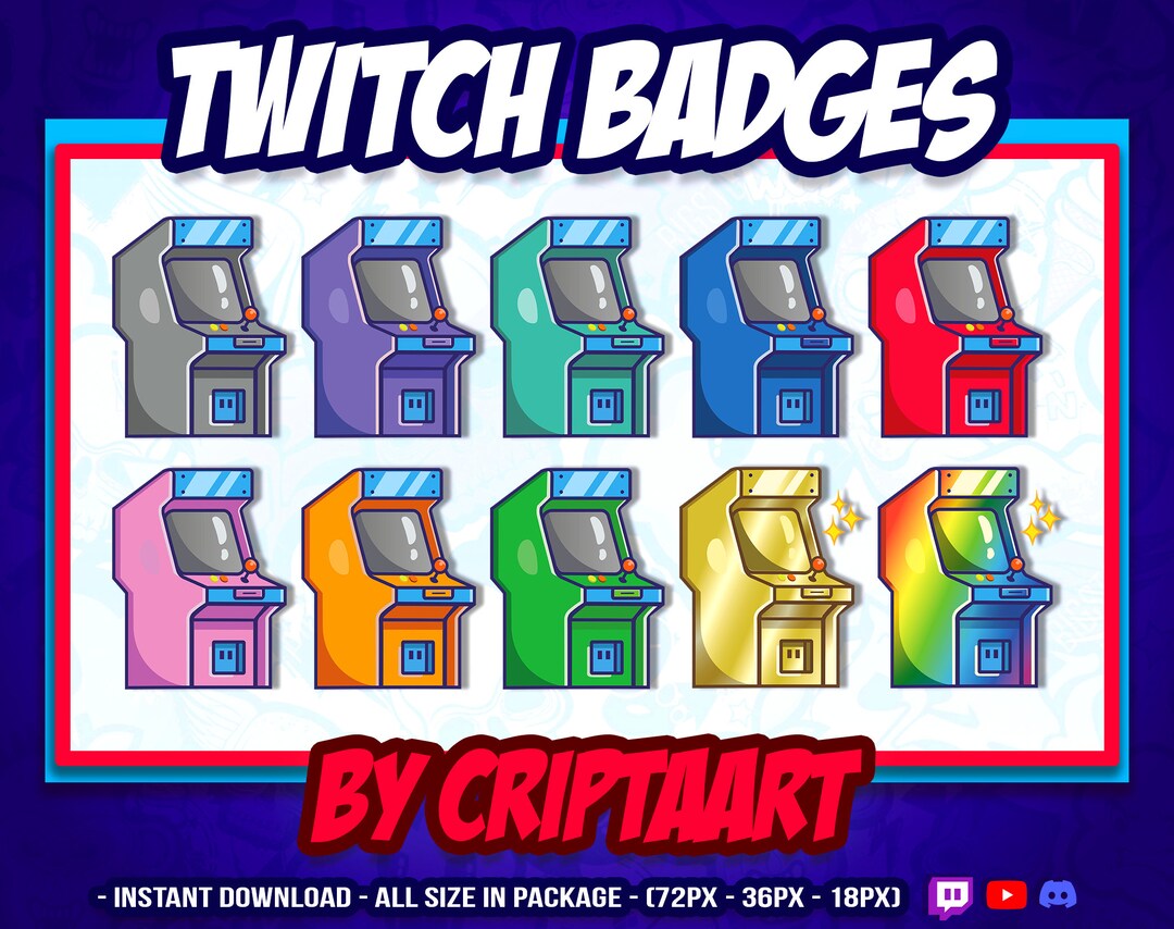 Sub Badges Twitch / Arcade / Gameplays / Subscriber Badges / - Etsy