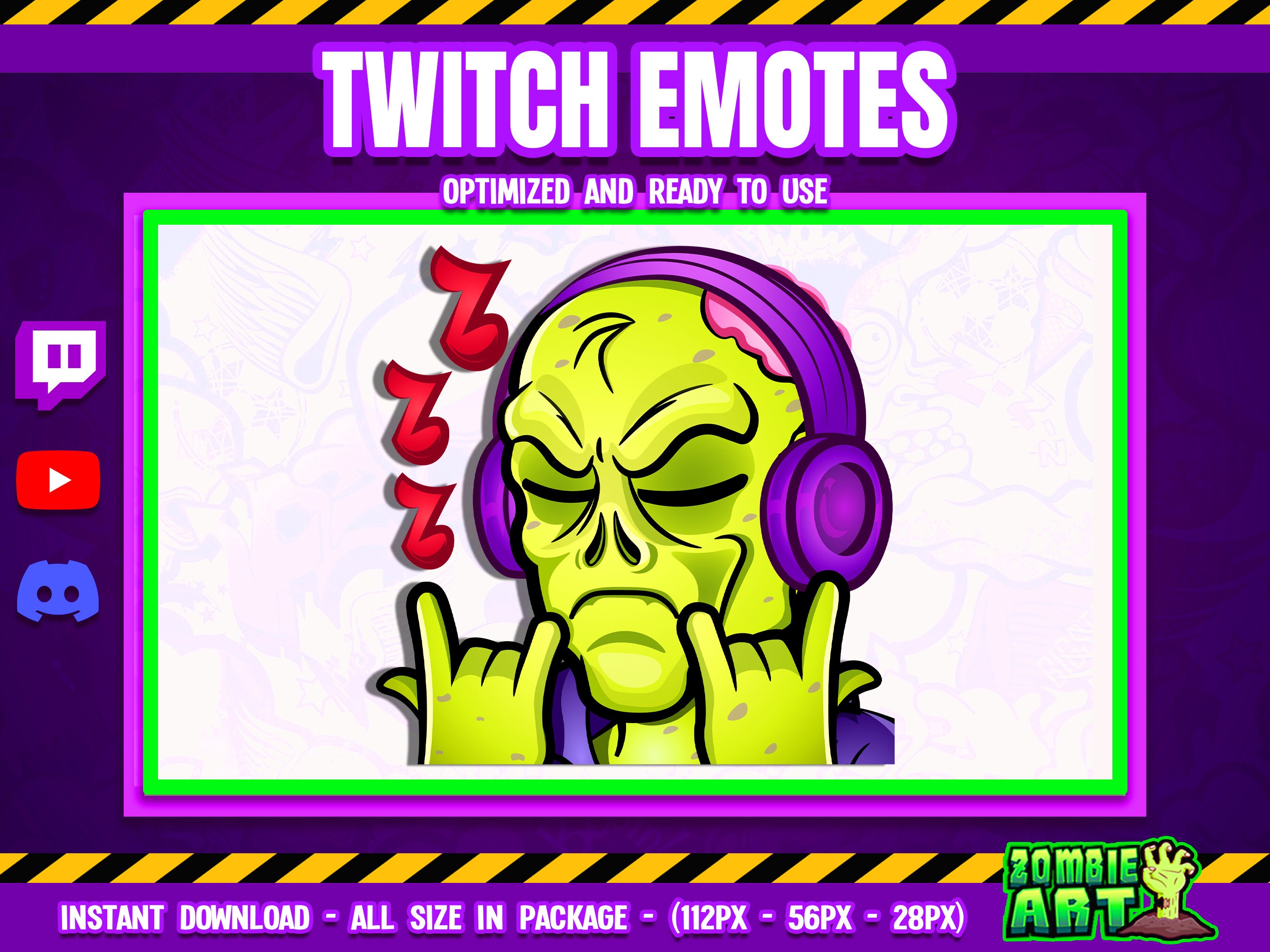 Zombie Disco Jam Twitch Emote, Metalhead, Halloween Special, Channel ...