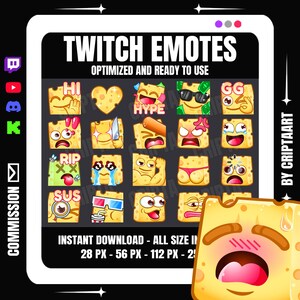 Cheese Twitch Emotes Mega Pack, Funny Channel Points, Youtube, Discord ...