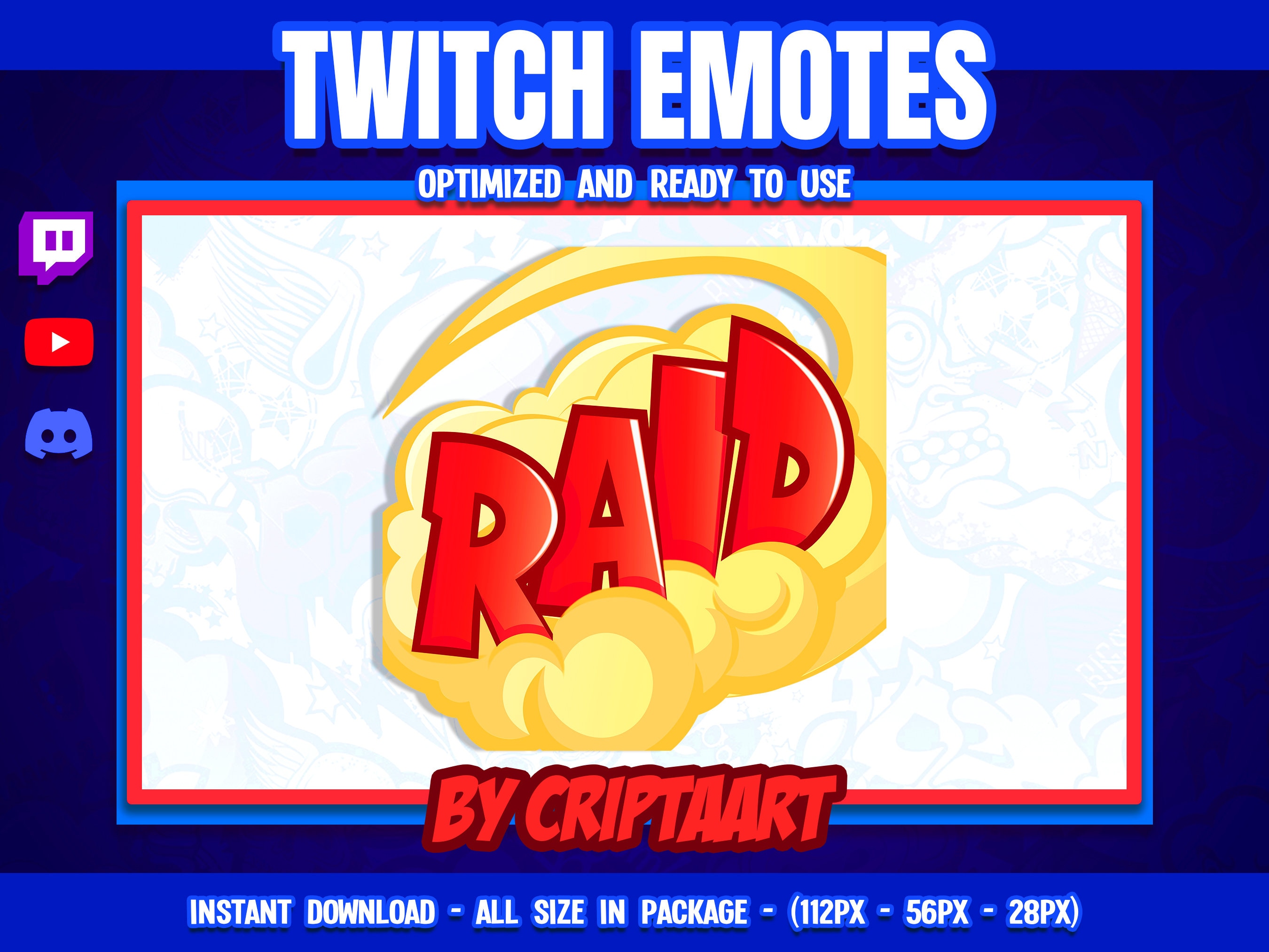 Raid Emote, Kawaii Cloud Twitch Sub Emote, Stream Offline, Cute Design ...