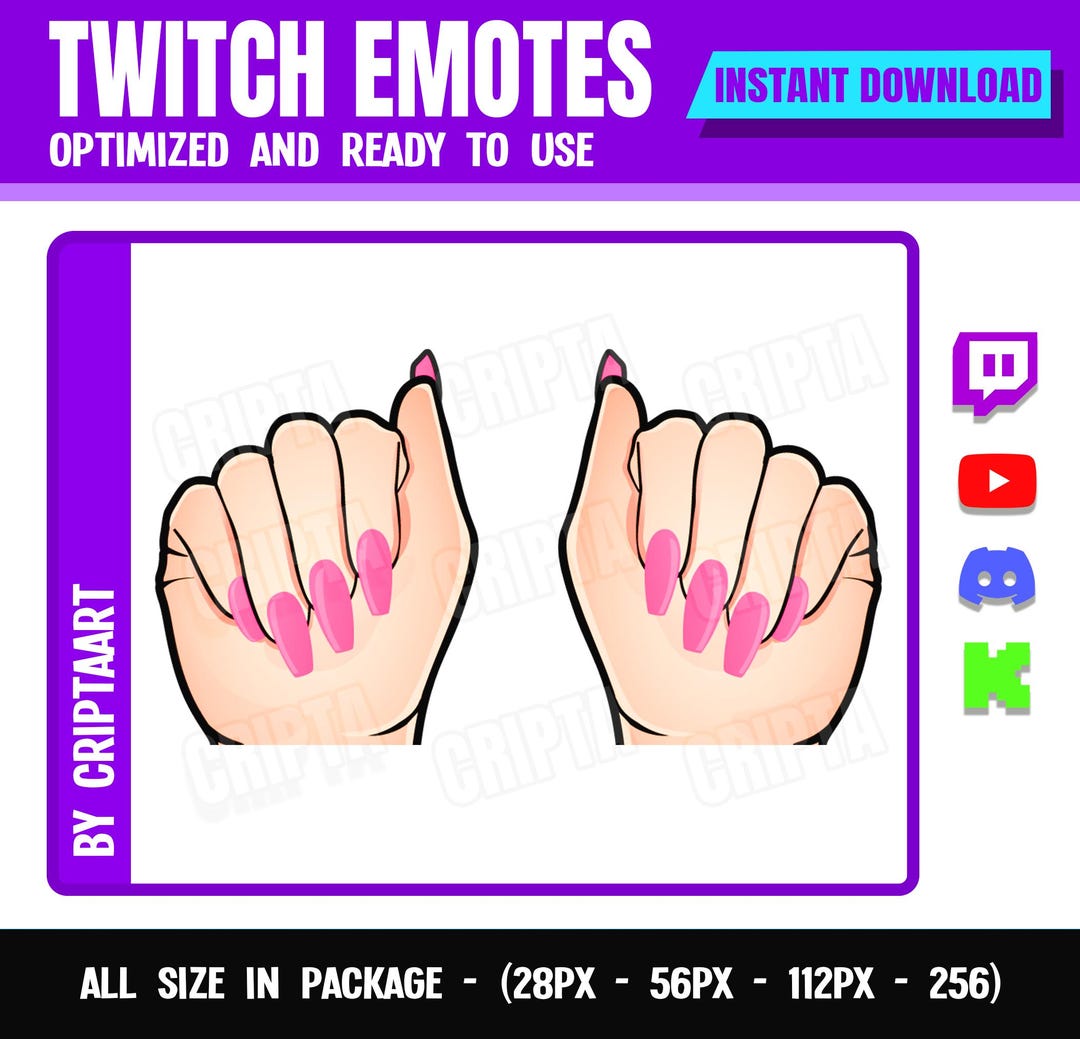 Periodt Twitch Emote, Nails, Aesthetic, Channel Points, Stream Graphics ...