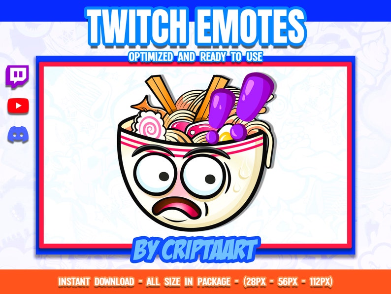 Ramen Scary Twitch Emote, Scared Emoji, Junk Food Japan, Anime Stream ...
