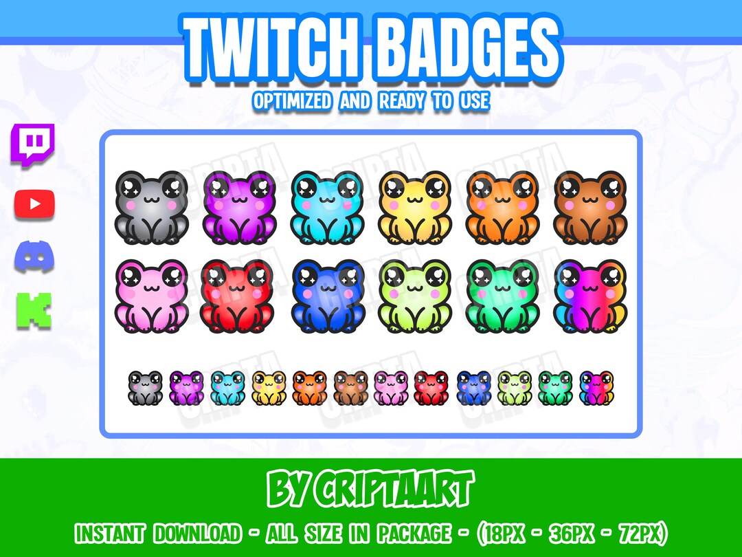 Frog Twitch Badges – Cute Streamer Graphics for Twitch, Youtube ...