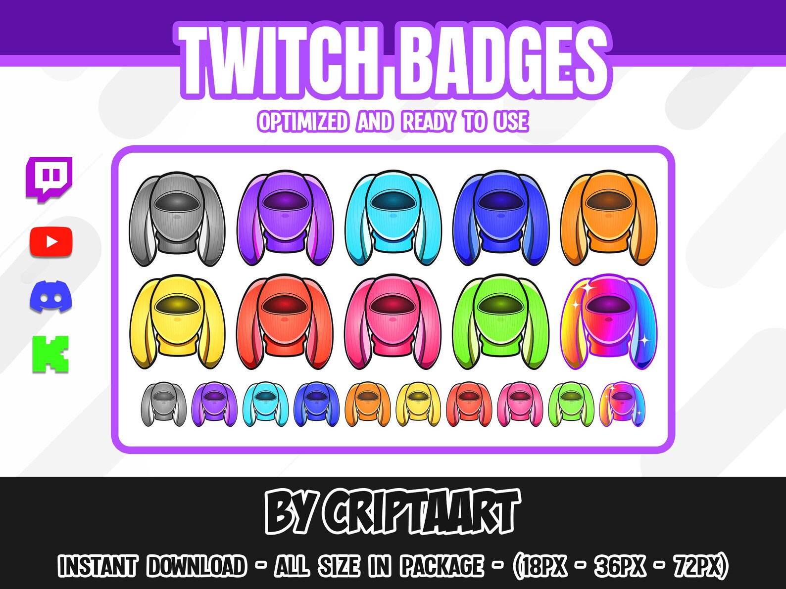 Balaclava Baddies Twitch Badges - Bunny, Aesthetic, Subscriber ...