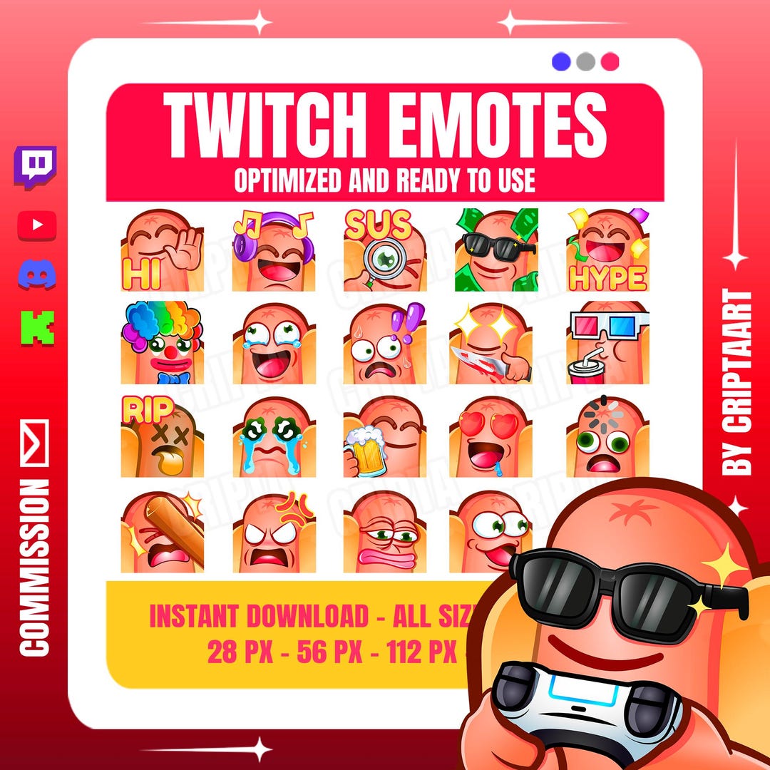Hot Dog Emote Mega Pack, Kawaii Funny Bundle, Twitch Discord Kick ...