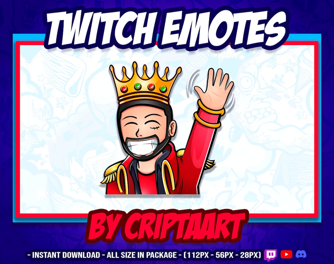 Twitch Emote / Greeting Emote / Hello Emote / King Emote /cute - Etsy