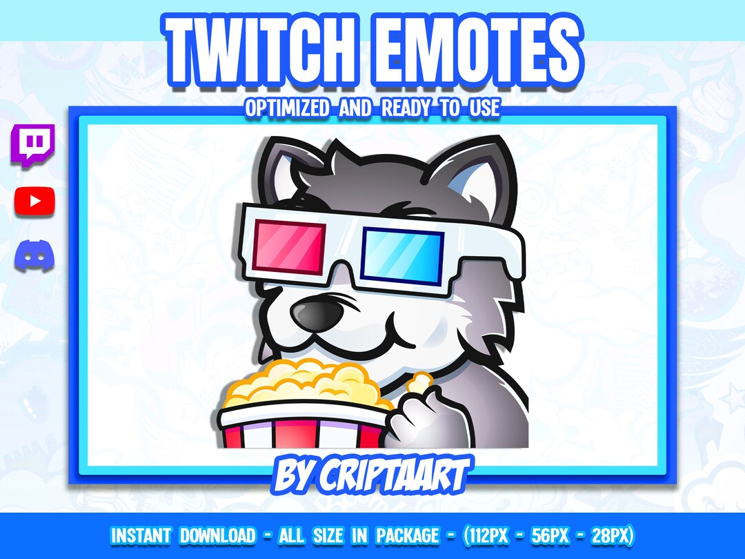Wolf Popcorn Twitch Emote, Cinema, Channel Points Movie / Stream ...