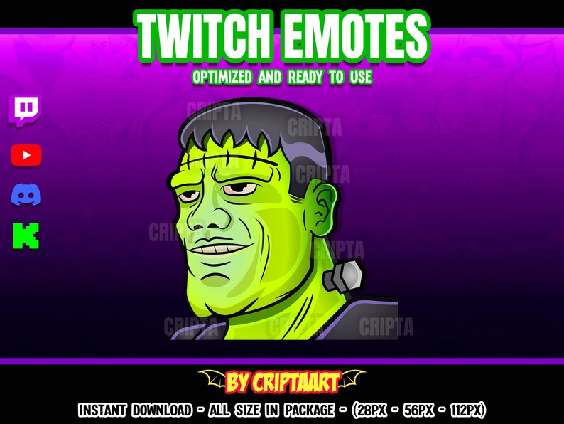 Frankenstein Giga Chad Twitch Emote / Memes Halloween Channel Points ...