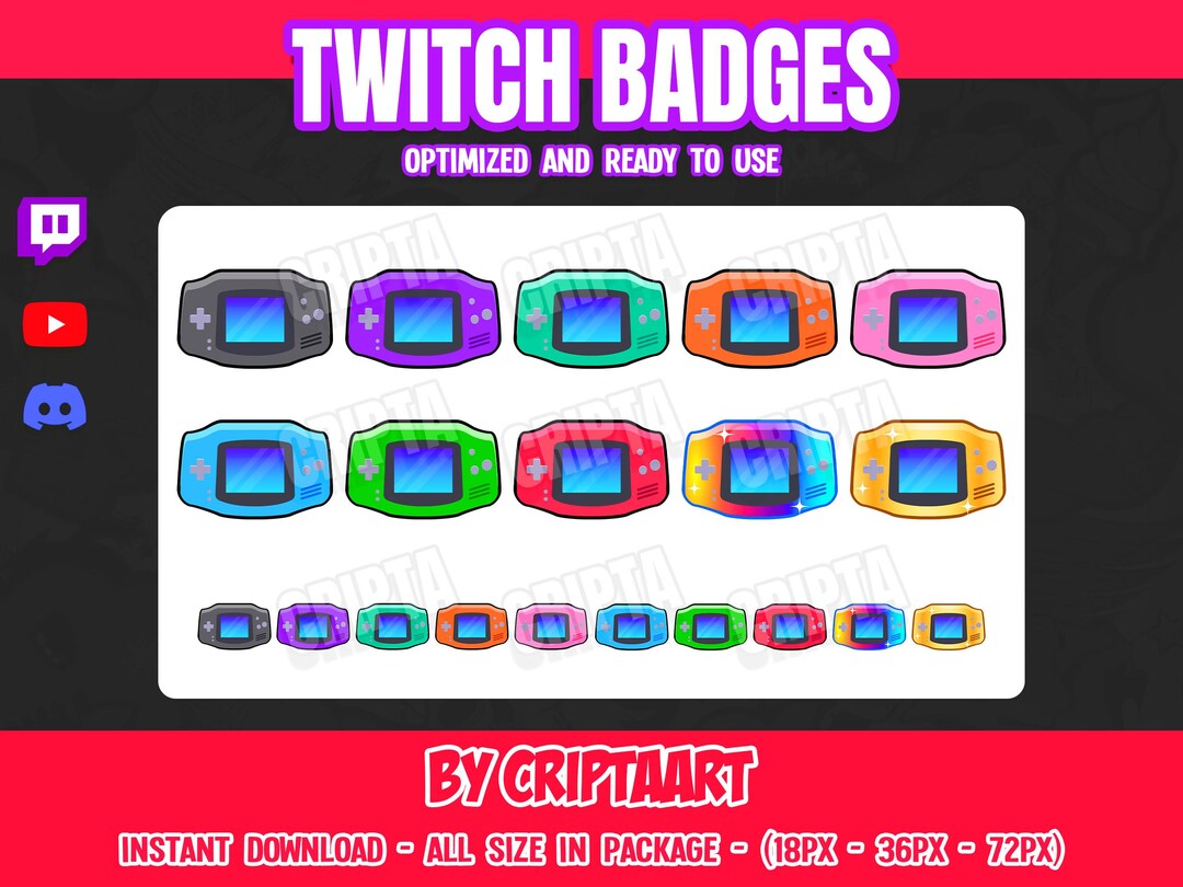 Retro Handheld Sub Badges for Twitch – Gameboy Style Badges for Kick ...