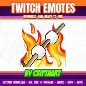 Marshmallow Twitch Emote, bonfire emoji, Chill Moment, Channel Points ...