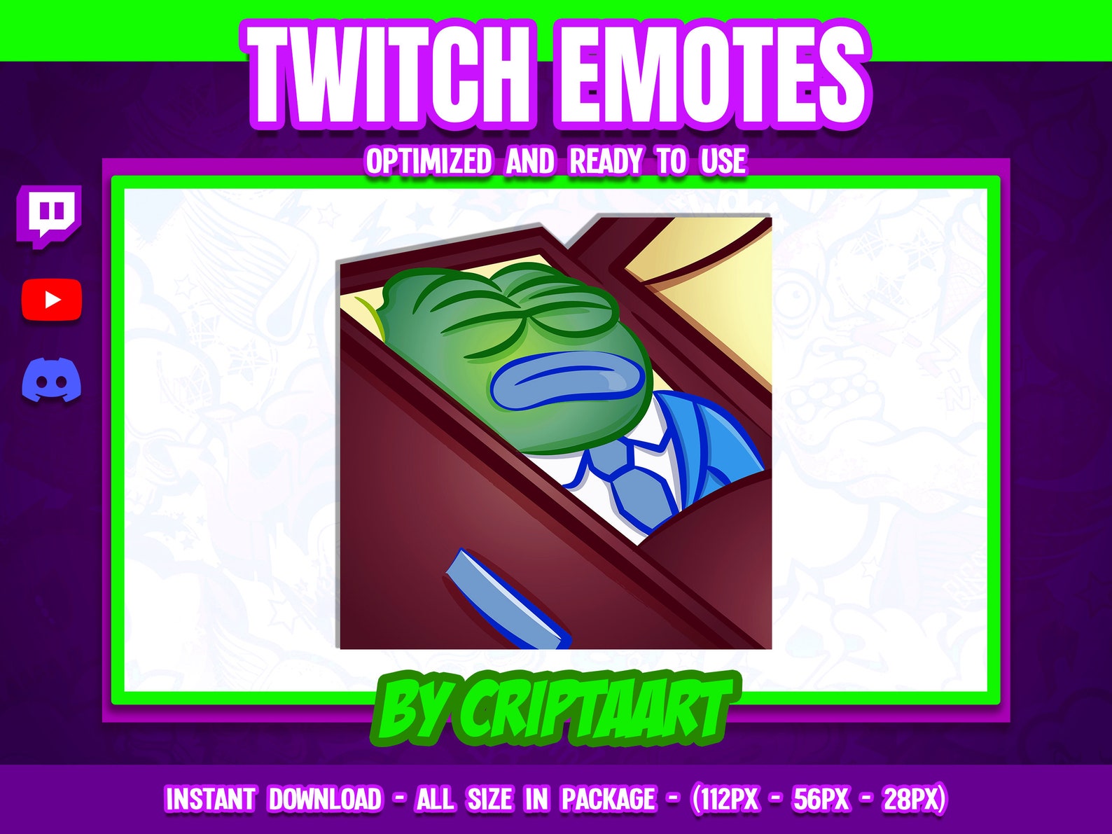 Pepe Frog RIP Emote, Coffin Rip Emoji, Memes, Icons for Stream, Discord ...