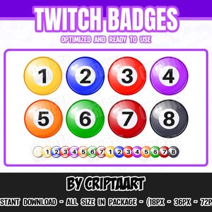 Billiard Ball Sub Badges - Pool Stream Design for Twitch and Kick - Etsy
