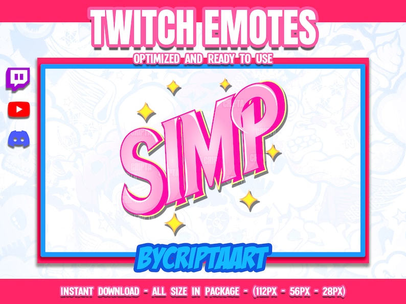 Simp Twitch Emote, Pink Emoji, Meme, Love / Stream, Discord, Youtube ...