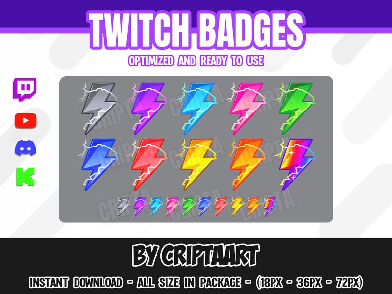 Thunder Twitch Badges, Lightning, Cheers, Subscribers, Stream Graphics ...