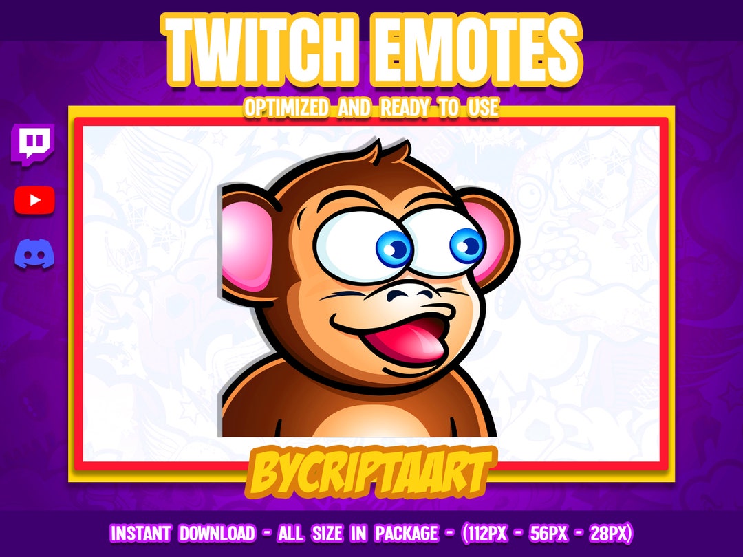 Monkey Pog Twitch Emote, Gamer, Channel Points Meme / Stream Discord, Youtube, Kick, Tiktok - Etsy