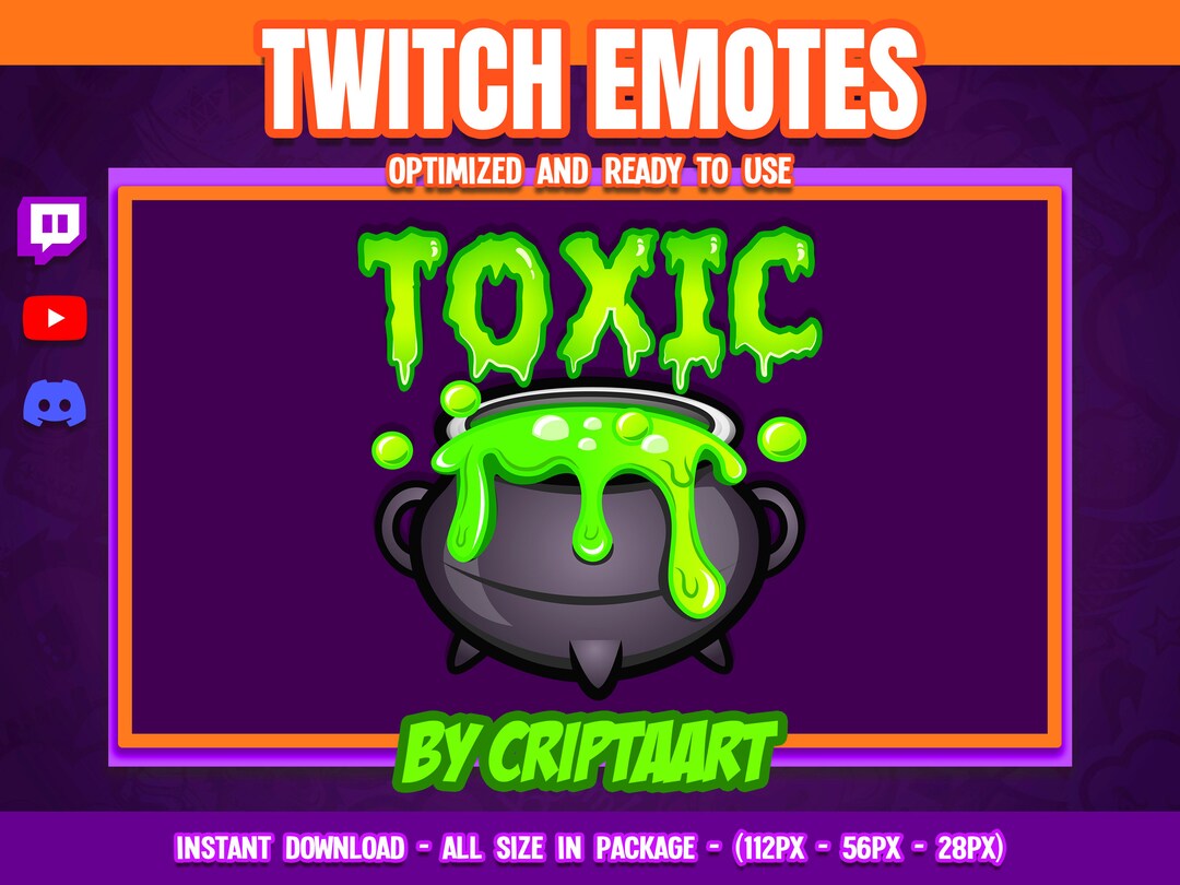 Toxic Cauldron Twitch Emote, Witch Emoji, Magic Potion, Halloween ...