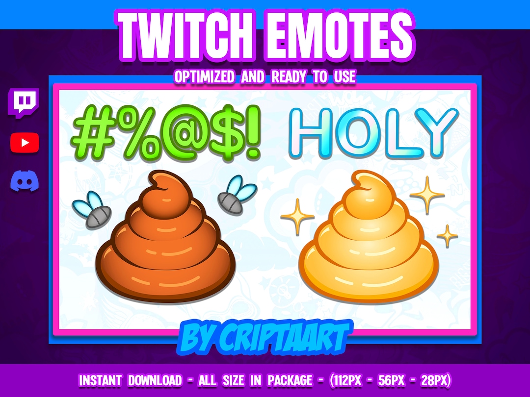Twitch Emote, Poop, Holy Sht Emoji, Flies, Trash, Cool Icon Bizarre for ...