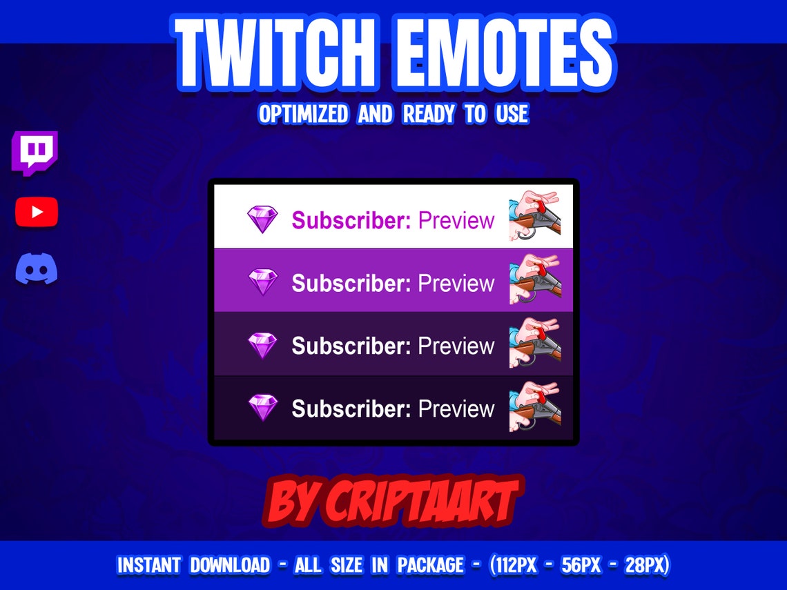 Shotgun Twitch Emote, Headshot Emoji, Shooter, Gaming Channel Points ...