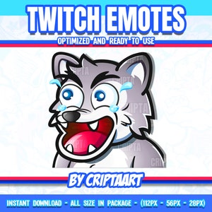 Wolf Laugh Twitch Emote, Lol Emoji, Clown, Joke, Icons for Stream ...