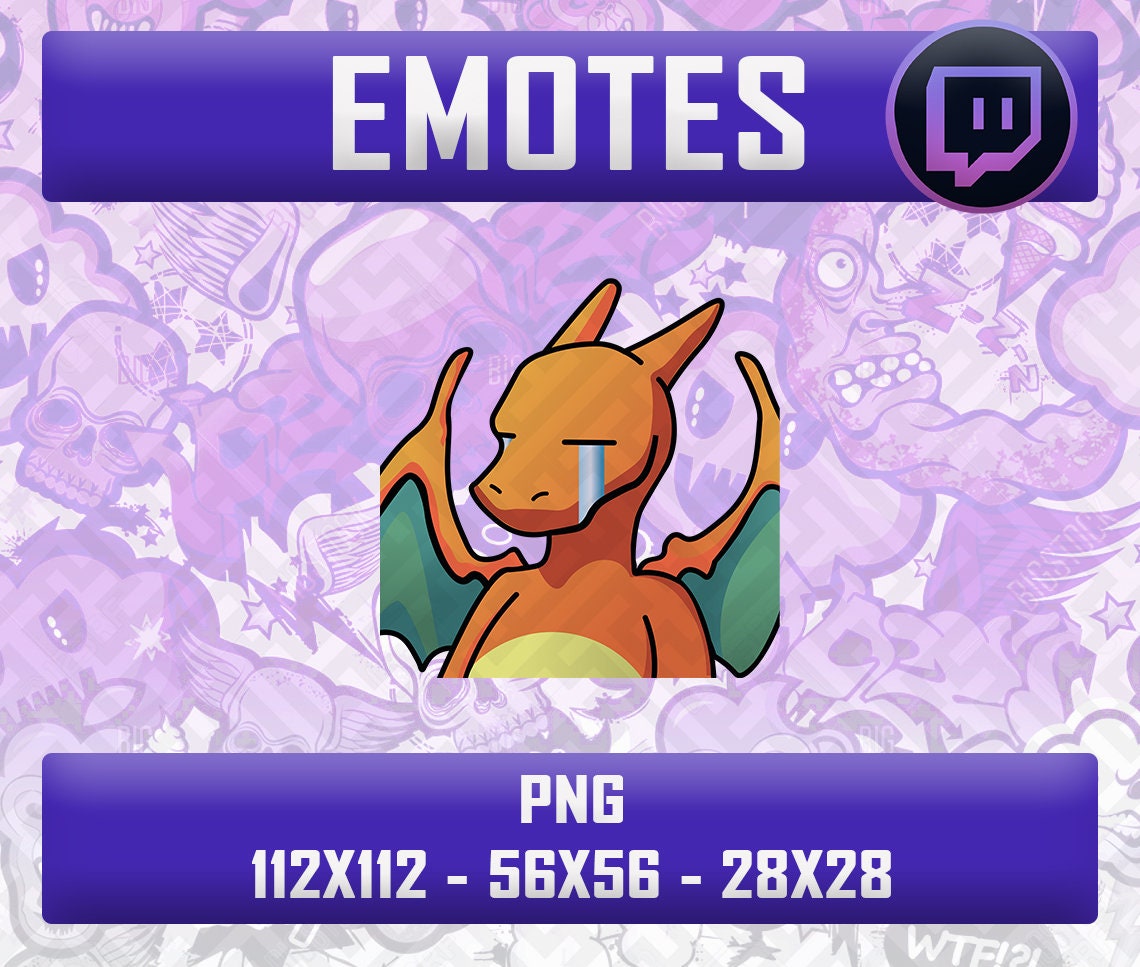 Emotes Twitch / Discord / Charizard / Pokemon / Sad / PNG | Etsy