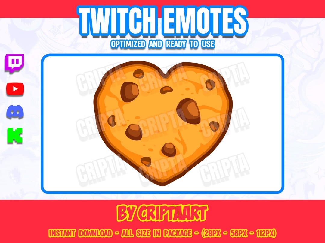 Chocolate Chip Cookie Emote – Kawaii Cute Sweet Custom for Twitch ...