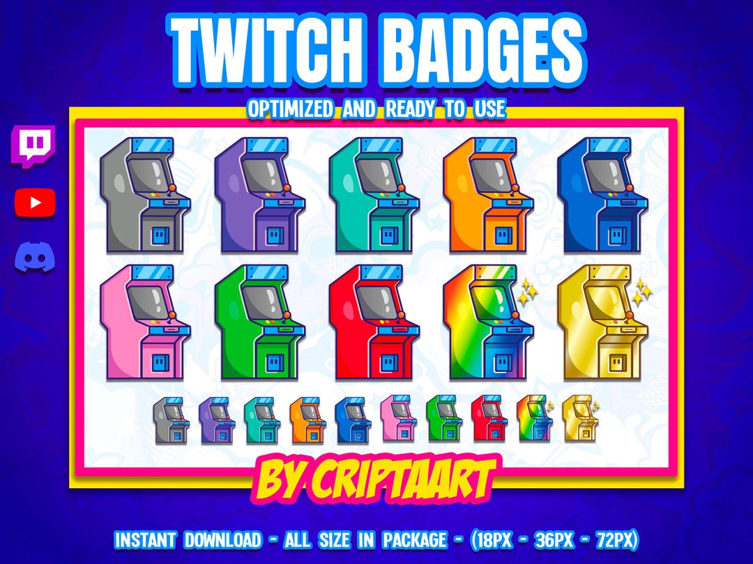 Arcade Sub Badges / Retro Gaming & Twitch Tier Badges / Cheer Badges ...
