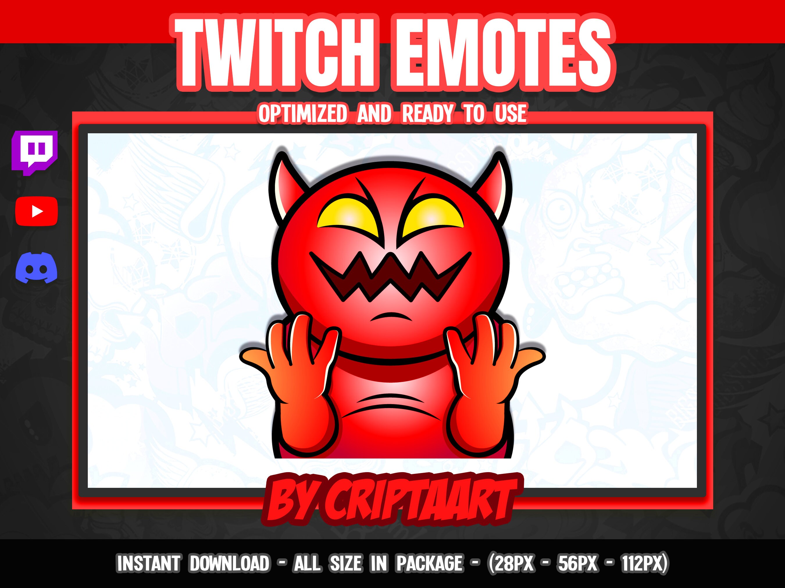 Devil Evil Twitch Emote, Hell Sub Emoji, Halloween, Channel Points ...