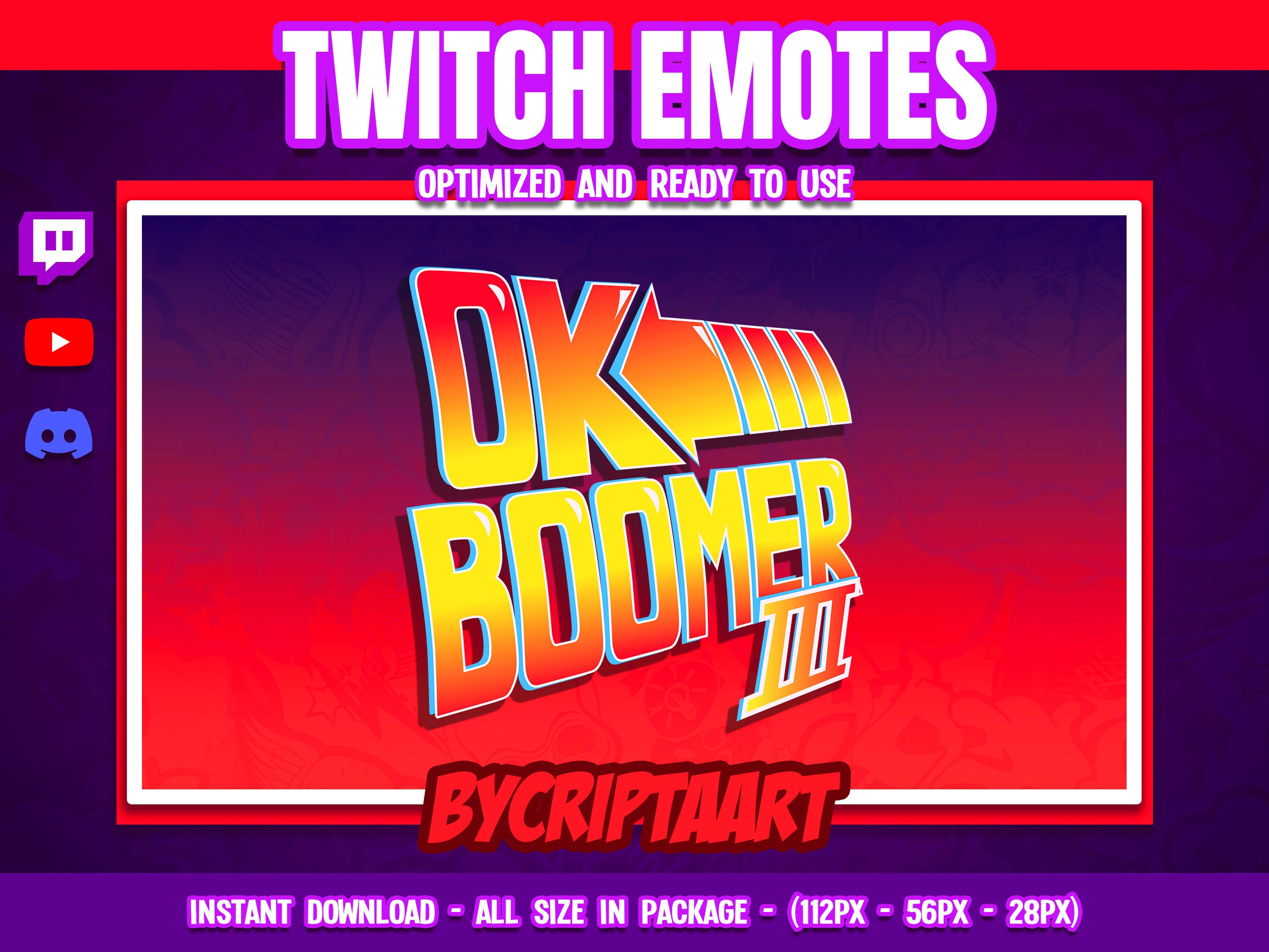 Ok Boomer Twitch Emote, Funny Text Emoji, Retro, Item for Stream ...