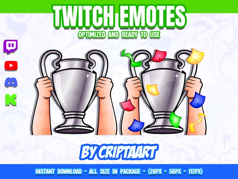 Champion Twitch Emote, Soccer Cup Emoji, Channel Points Football ...