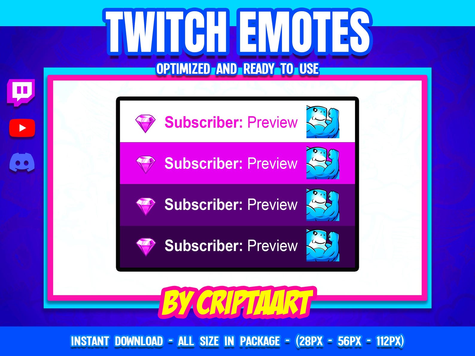 Shark Bicep Flex Twitch Emote, Strong Buff Emoji, Muscular, Power Up ...