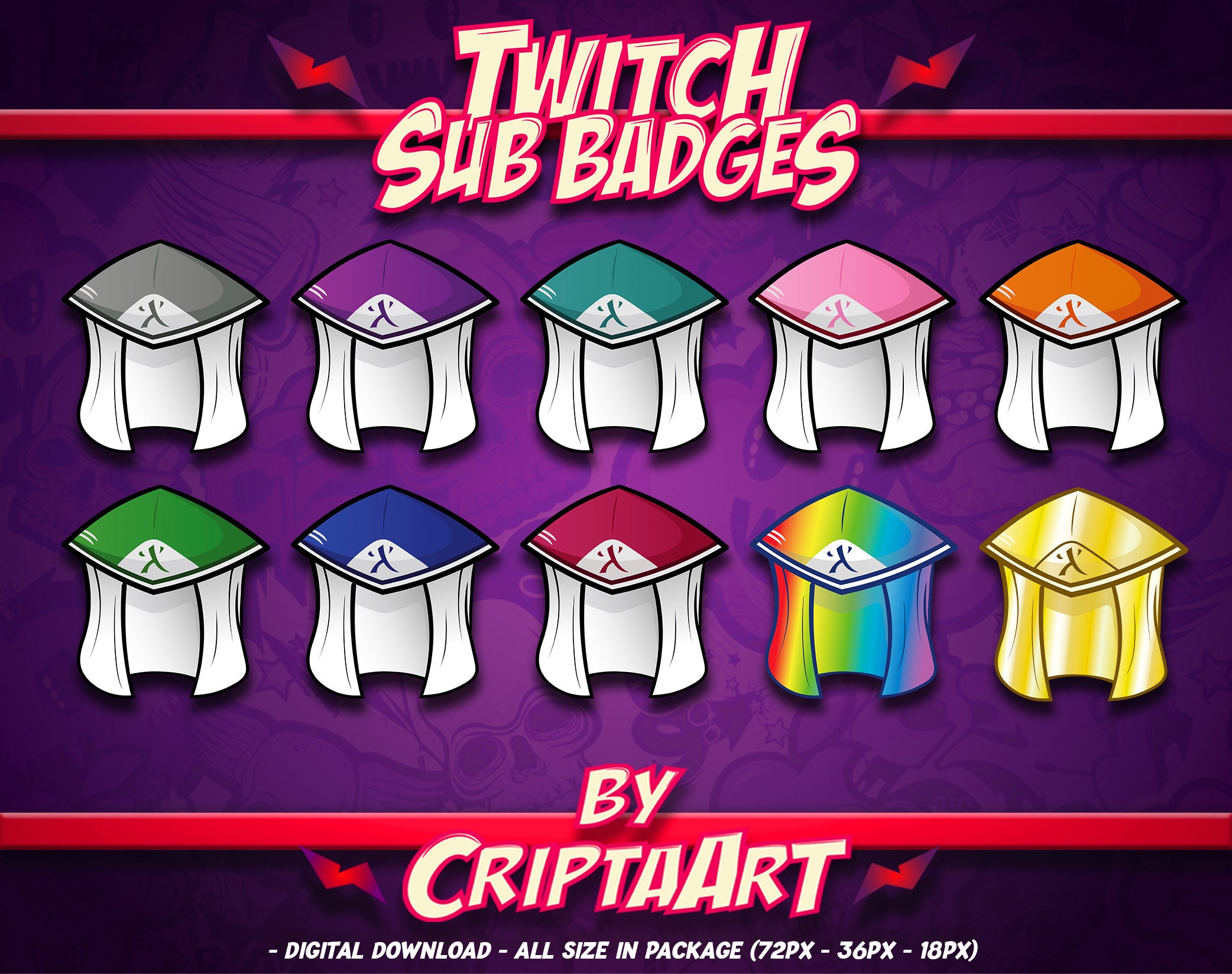 Sub Badges Twitch / Hat Boss / Kawaii / Twitch Anime / PNG - Etsy España