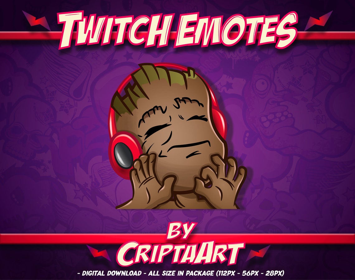 Emotes Twitch / Emote Music / Groot Headphones / Discord / PNG - Etsy ...