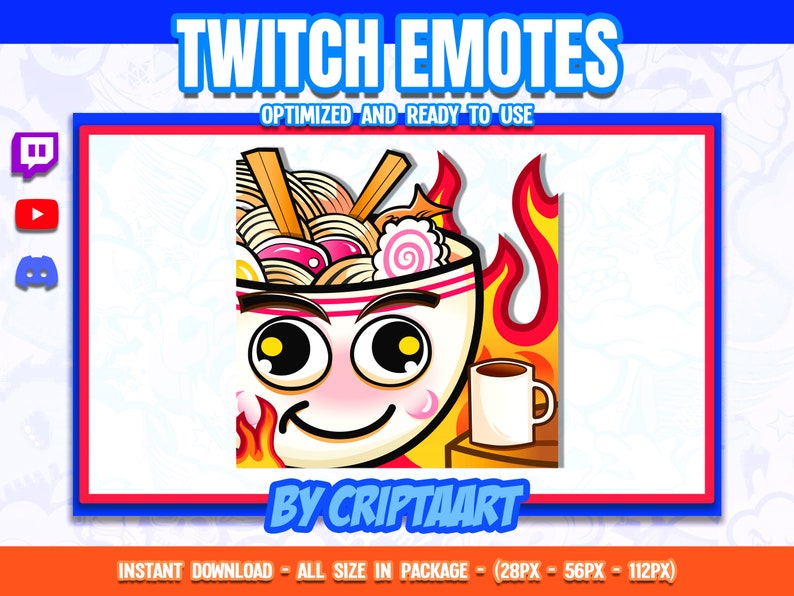 Ramen This is Fine Twitch Emote, I'm Fine Meme Emoji, Sad, Kawaii Otaku ...