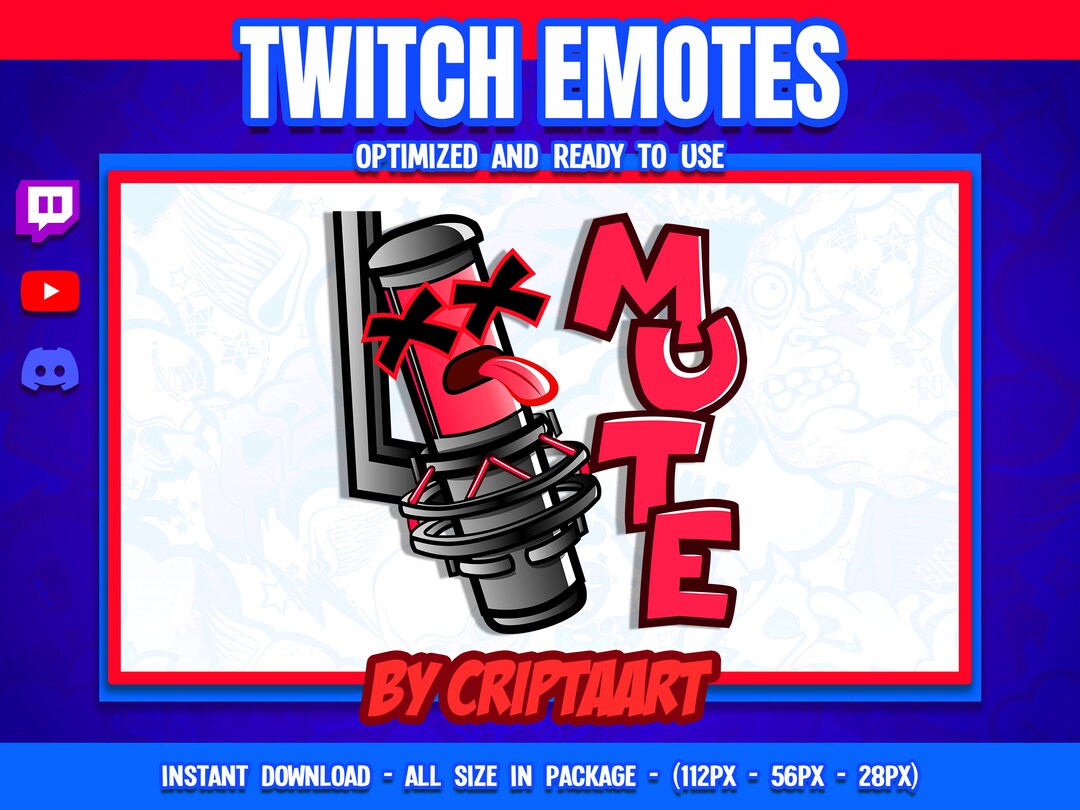Microphone Mute Twitch Emote, Stream Fail, Sound Off, Mod - Discord ...