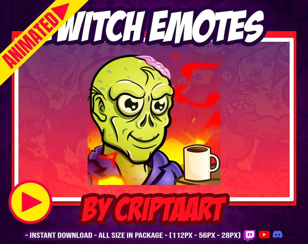 Animated Zombie Twitch Emote, This is Fine Meme, Halloween Channel ...