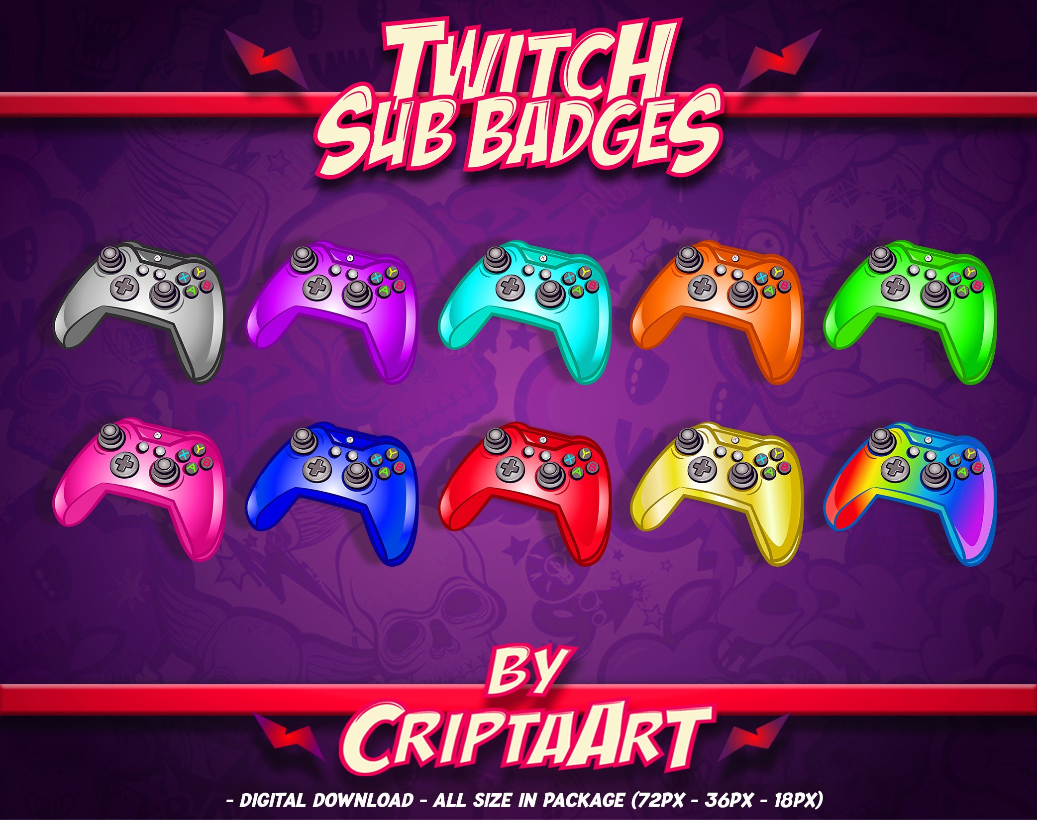 Sub badges Twitch / Gameplays/ Joystick / Video Games / Stream - Etsy ...
