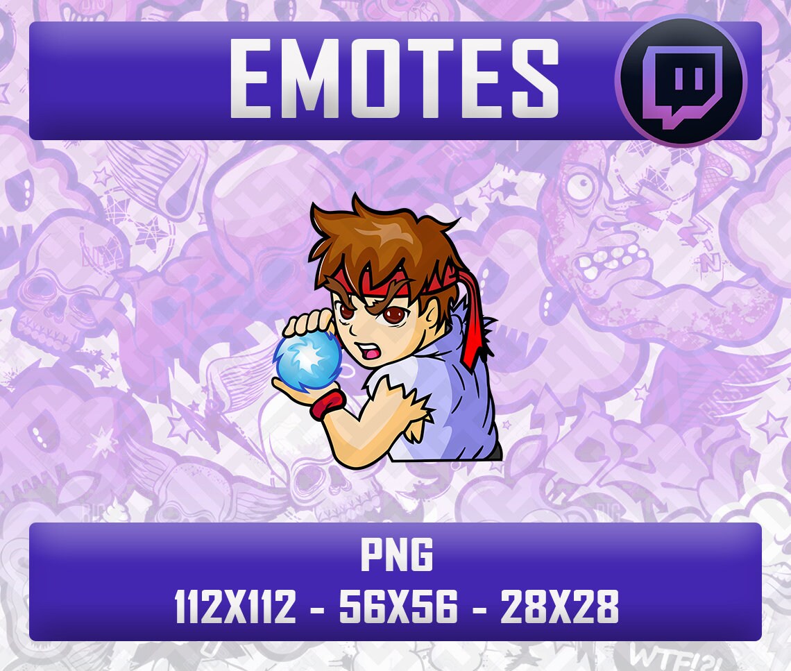 Emotes Twitch / Discord / Anime / Street Fighter / Ryu / GG / | Etsy