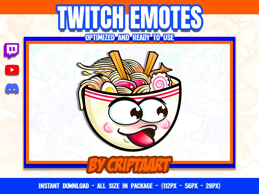 Ramen Pog Twitch Emote, Cute Ramen Pog Sub Emoji, Kawaii Food, Anime ...