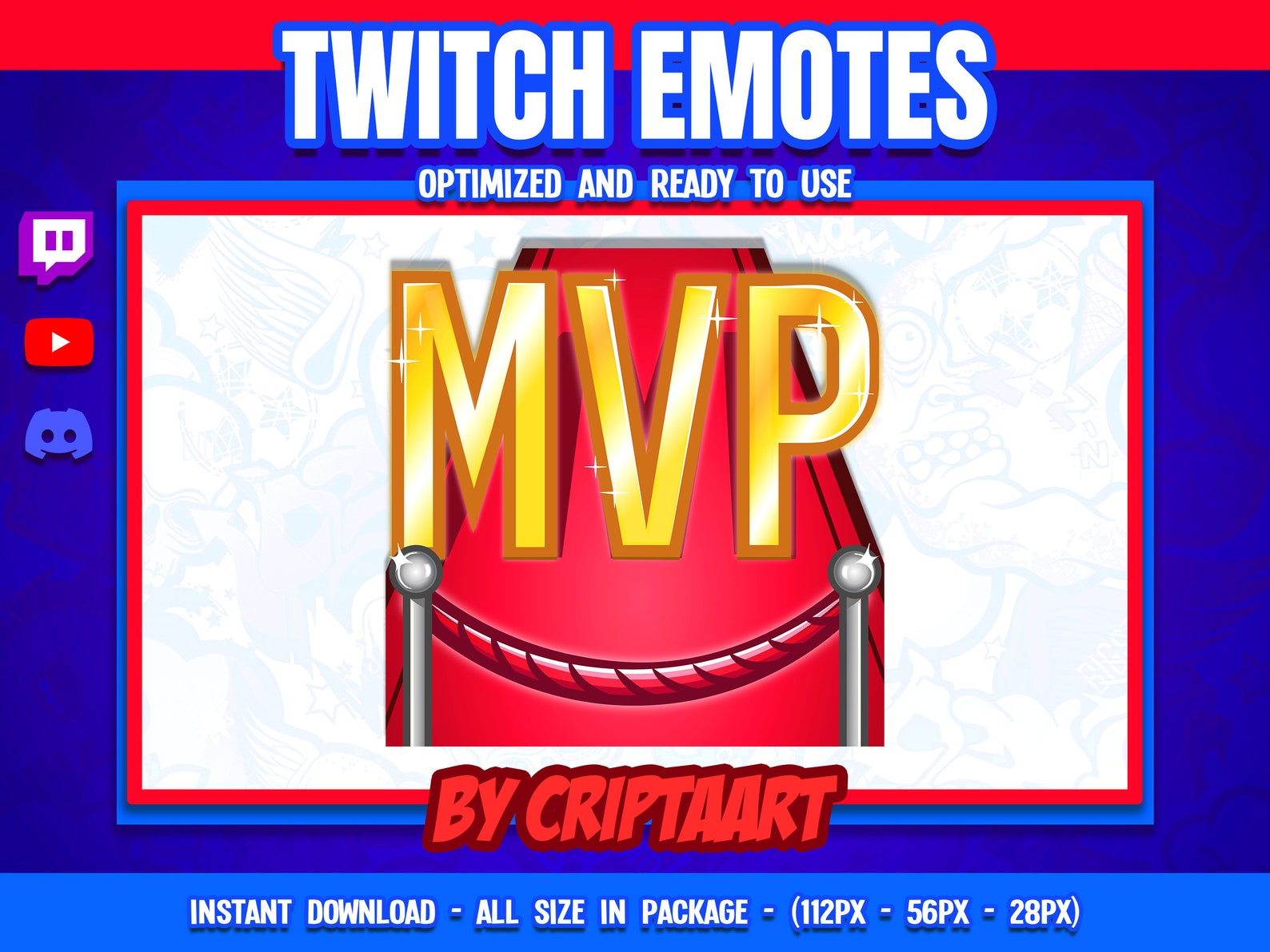 MVP Twitch Emote, Most Valuable Player Sub Emoji, Red Carpet, Hype ...