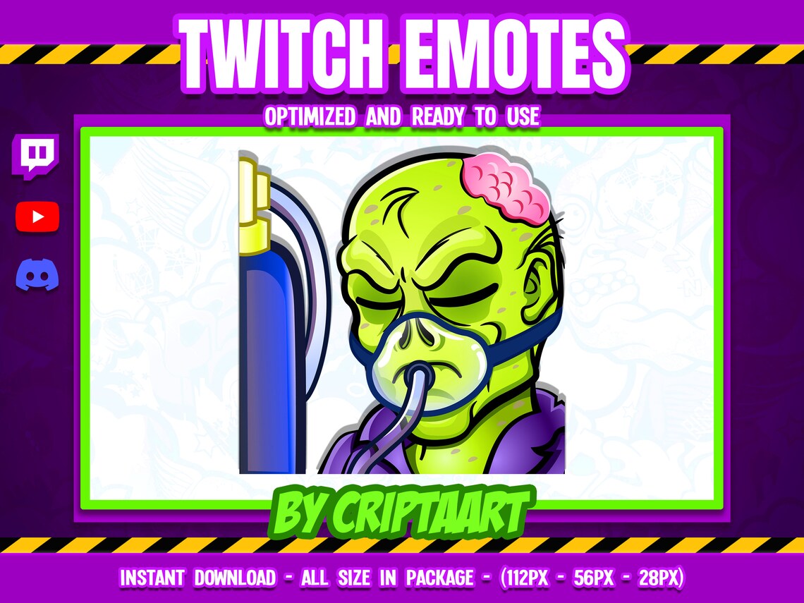 Zombie Copium Twitch Emotes, Halloween Emoji, Tired Sick Emoji, Classic ...