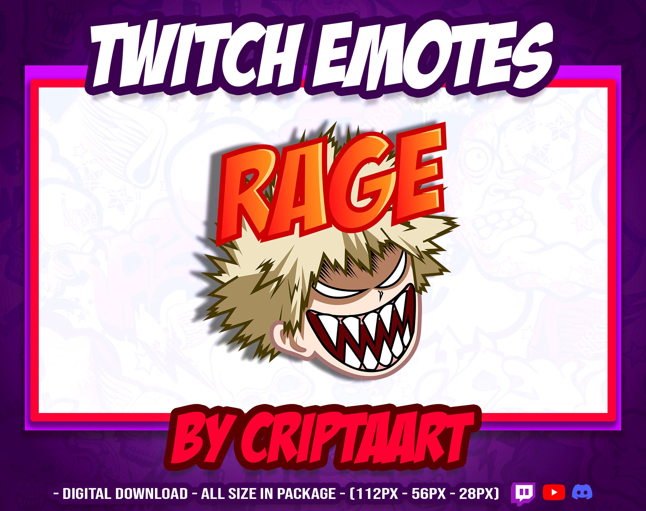 Twitch Emote / Emote Rage / Stream Graphics - Etsy