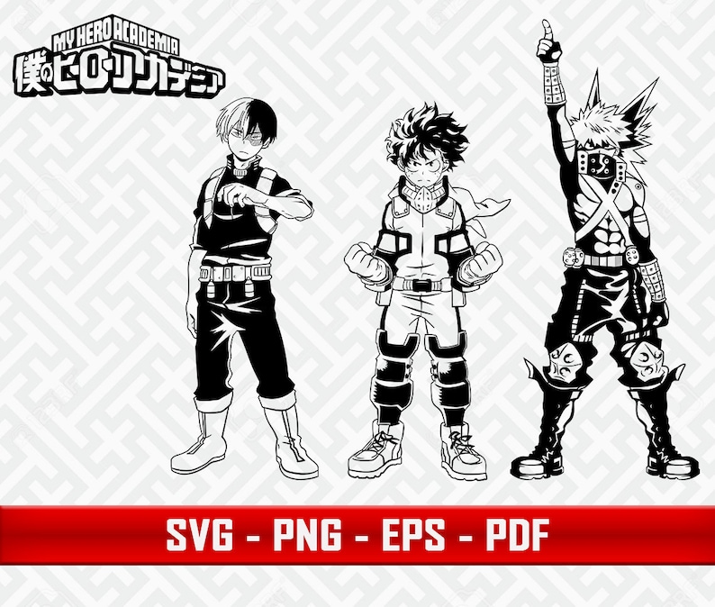 Character Anime X 3 Logo MHA / Anime / Vector / Svg / Png / - Etsy