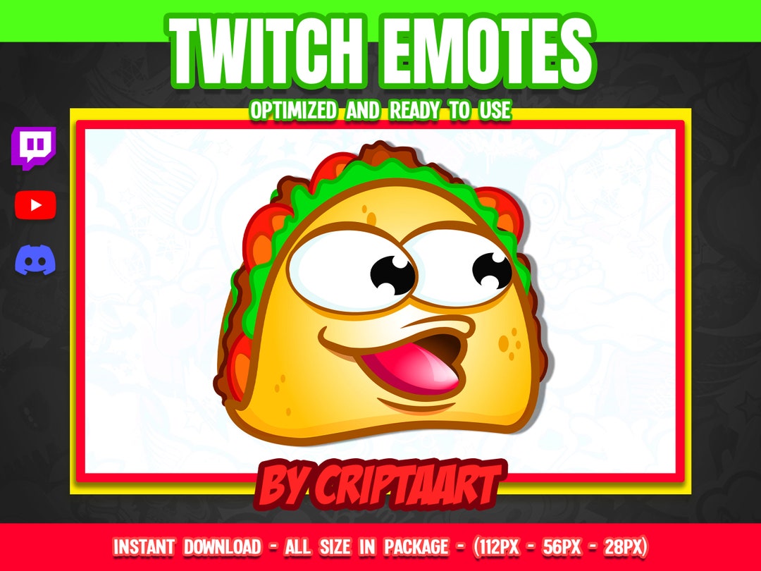Taco Pog Twitch Emote, Pogger Meme Emoji, Funny Food Icons, Kawaii ...